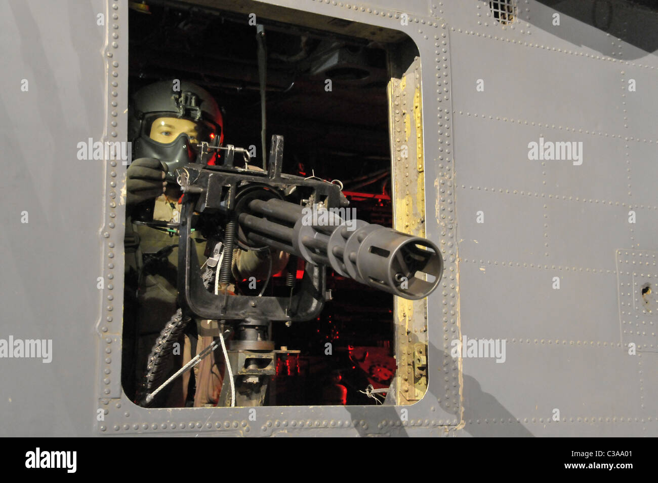 Sikorsky MH-53 special forces helicopter. Mini Gunner Stock Photo - Alamy