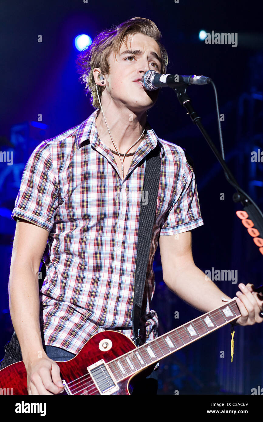 Tom Fletcher McFly performing at the Hammersmith Apollo London, England ...