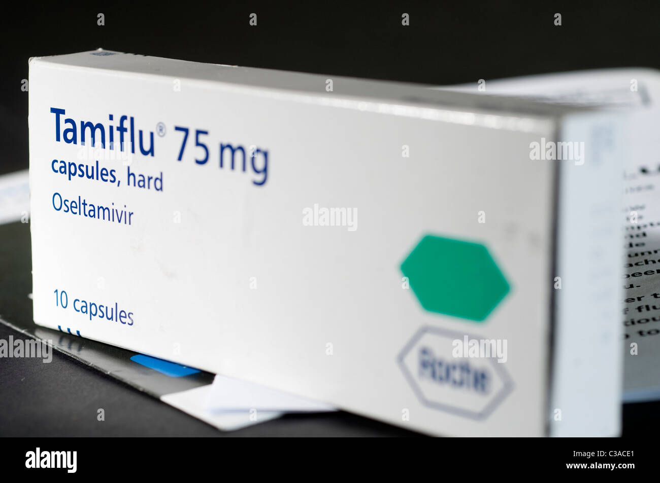 Illustrative image of Tamiflu 75mg capsules and various NHS swine flu ...