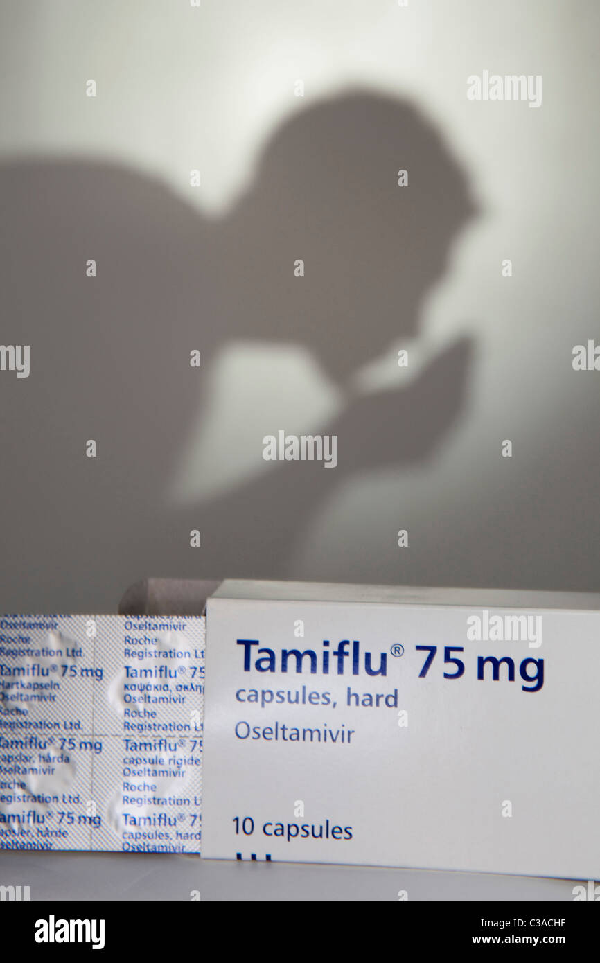 Illustrative image of a Tamiflu box and tablets Stock Photo - Alamy