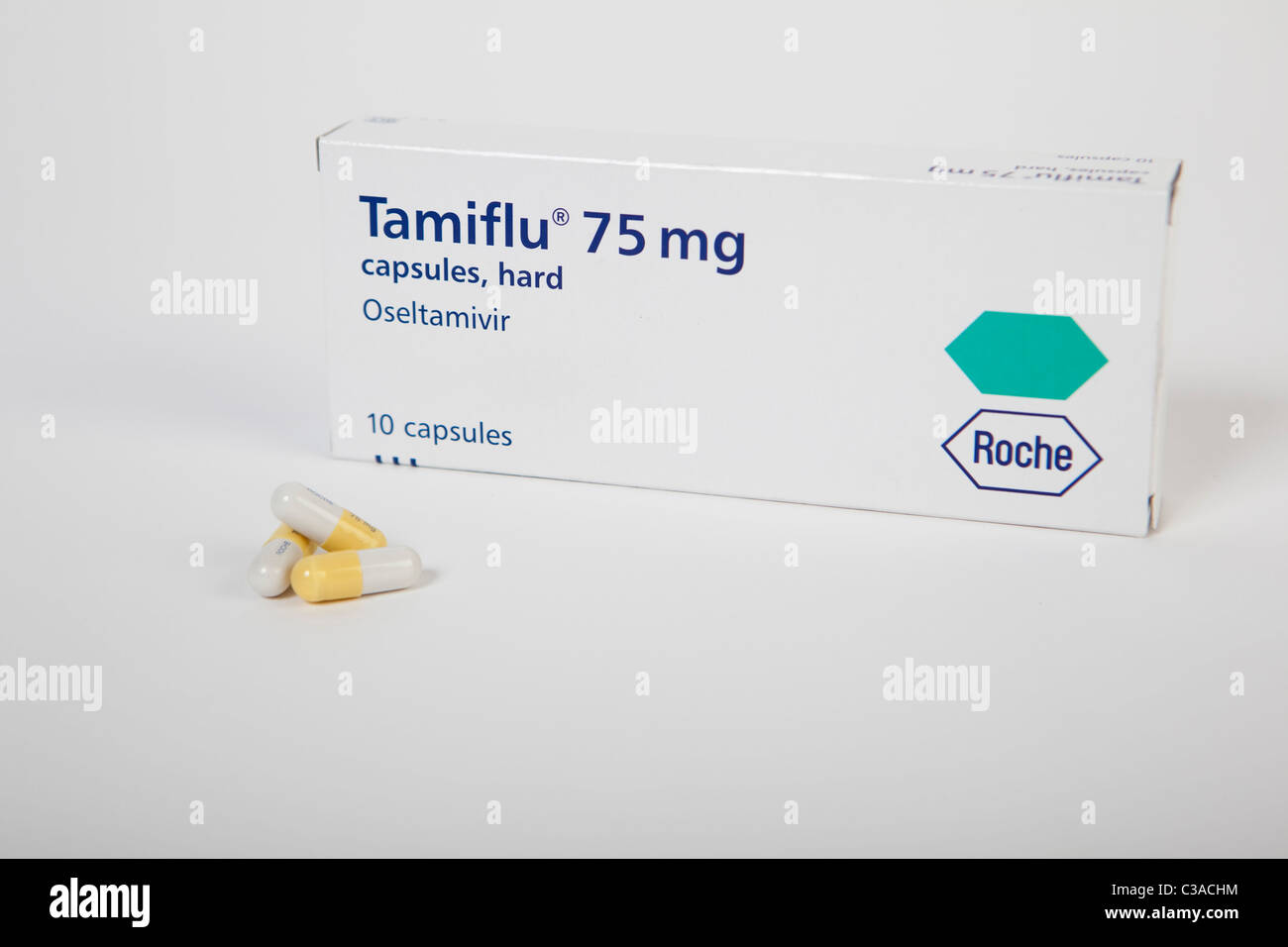 Illustrative image of a Tamiflu box and tablets Stock Photo - Alamy
