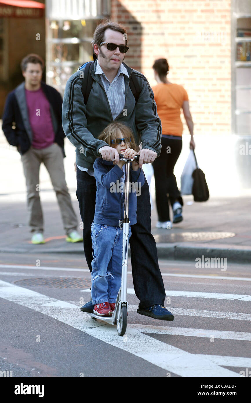 Matthew Broderick gives his son, James Wilkie Broderick, a push on his ...