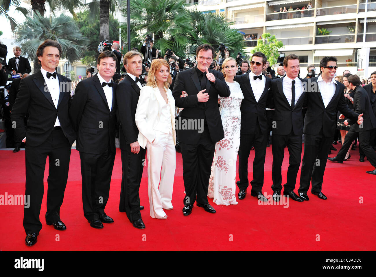 Diane Kruger and Brad Pitt, Melanie Laurent, Quentin Tarantino 2009 Cannes International Film ...