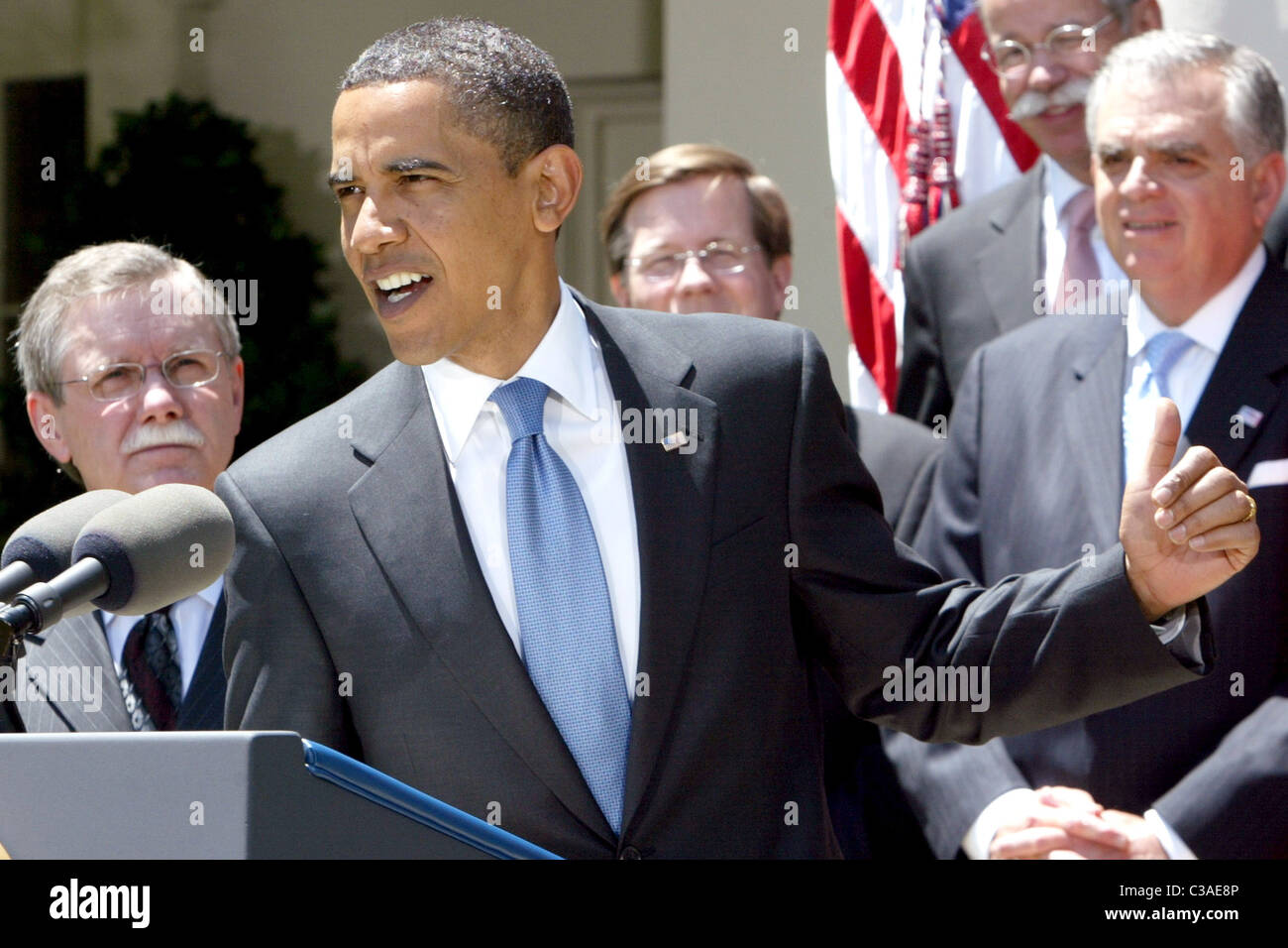 US President Barack Obama during a press conference announced a new ...