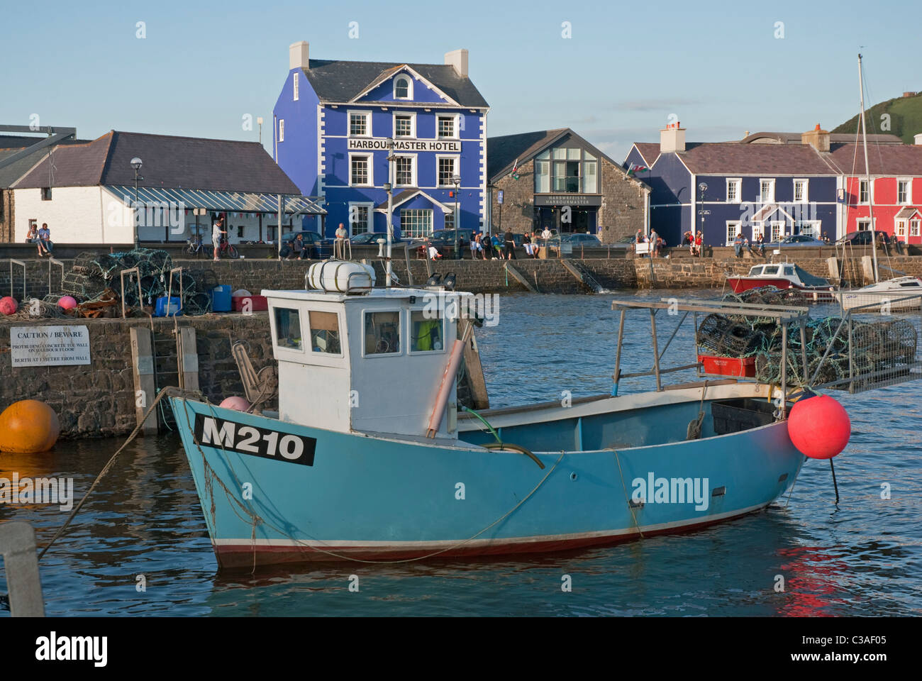Aberaeron harbour fishing boats sailing irish sea hi-res stock ...