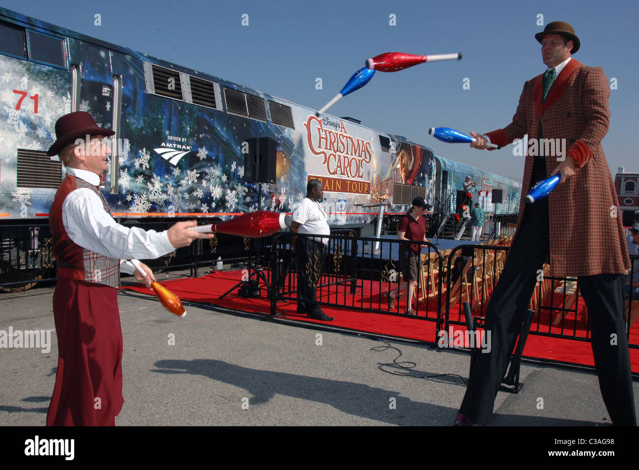 Jugglers Launch of 'Disney's A Christmas Carol Train Tour' at Union Station Los Angeles ...