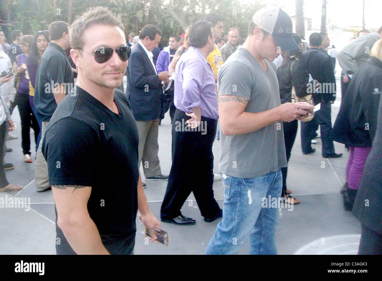 Drew Lachey and Nick Lachey former members of pop group 98 Degrees ...