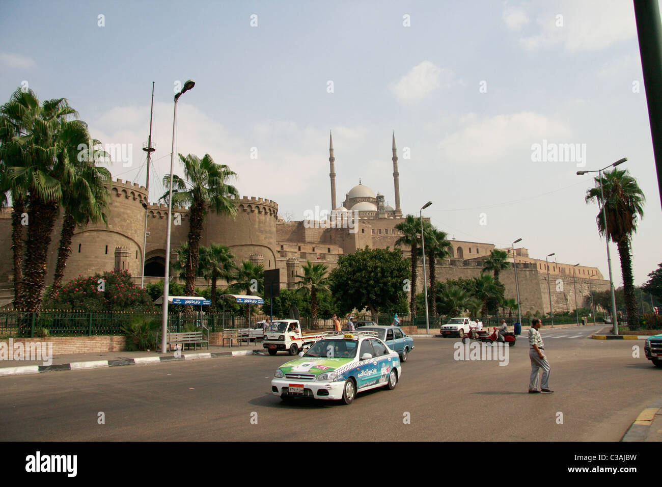 The Citadel (Al-Qalaa) with Mohammed Ali Mosque in the distance, view ...