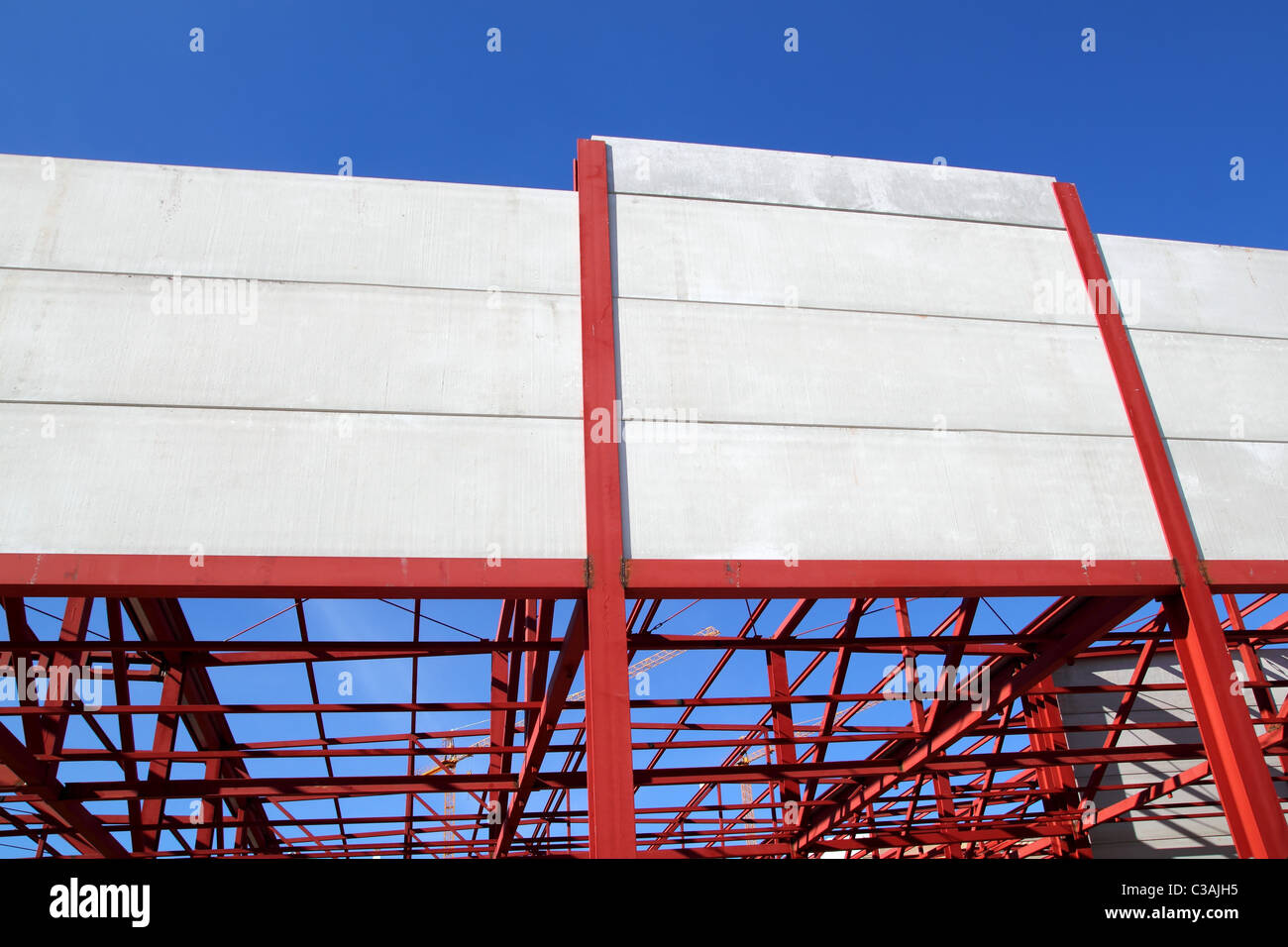 industrial building construction steel structure concrete walls Stock ...