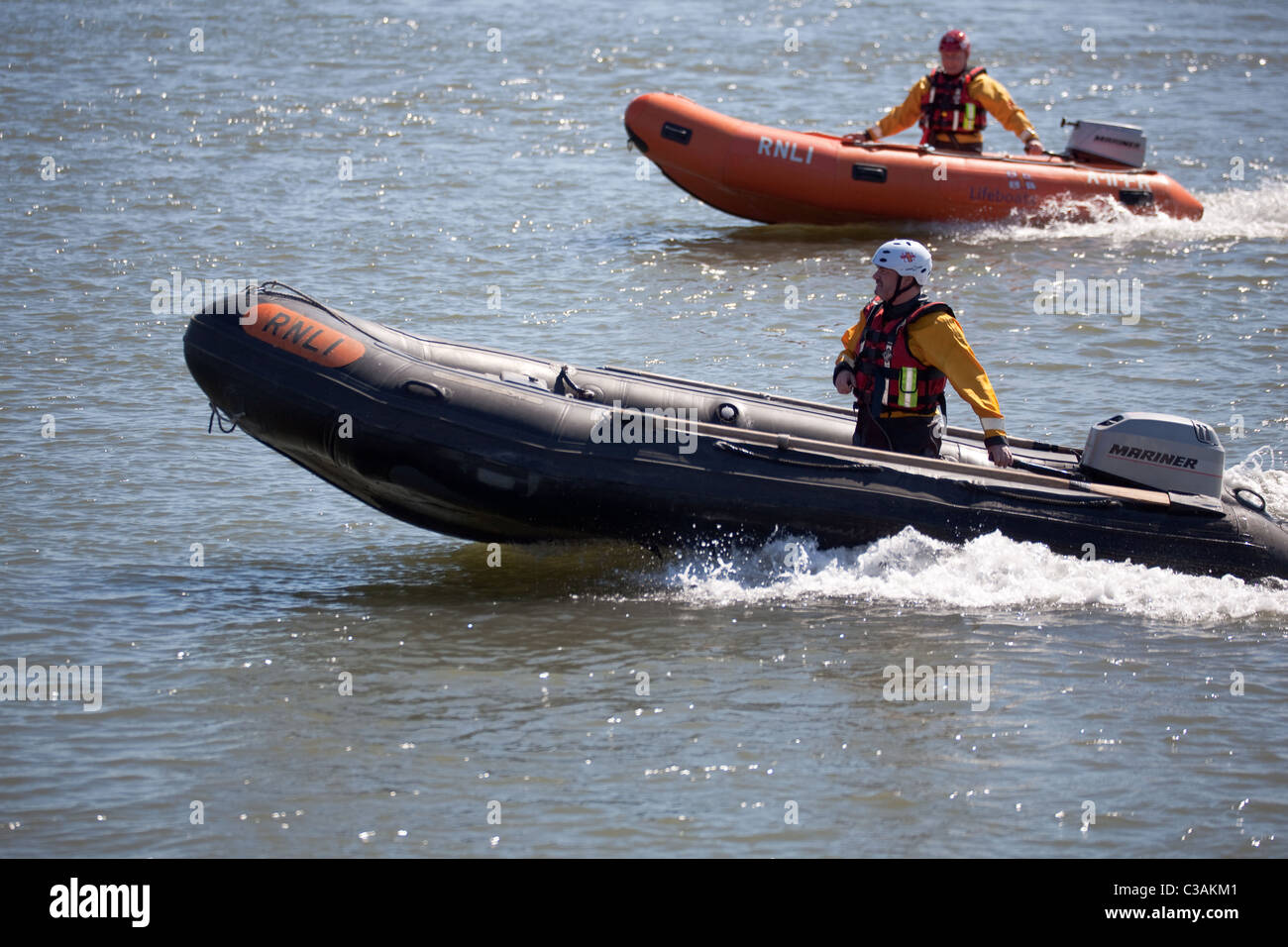 RNLI rescue rigid inflatables being tested Montrose Harbour Scotland ...