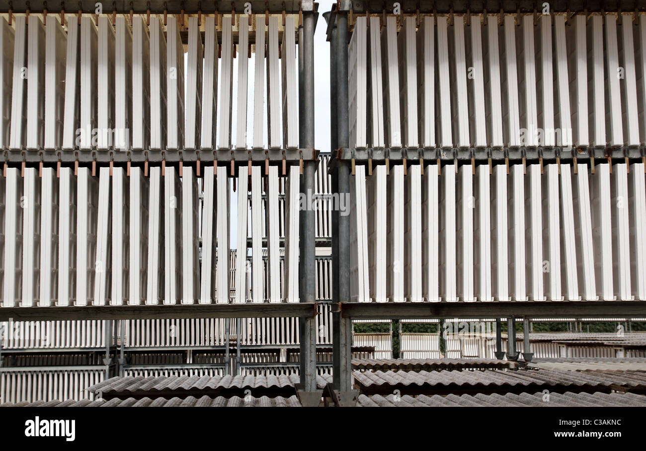 plasterboard industrial production drying outdoor factory Stock Photo ...