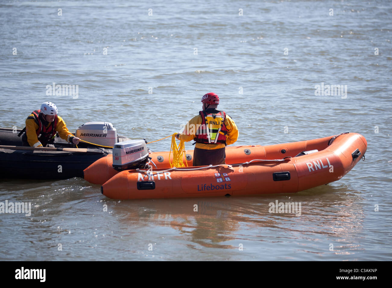 RNLI rescue rigid inflatables being tested Montrose Harbour Scotland ...
