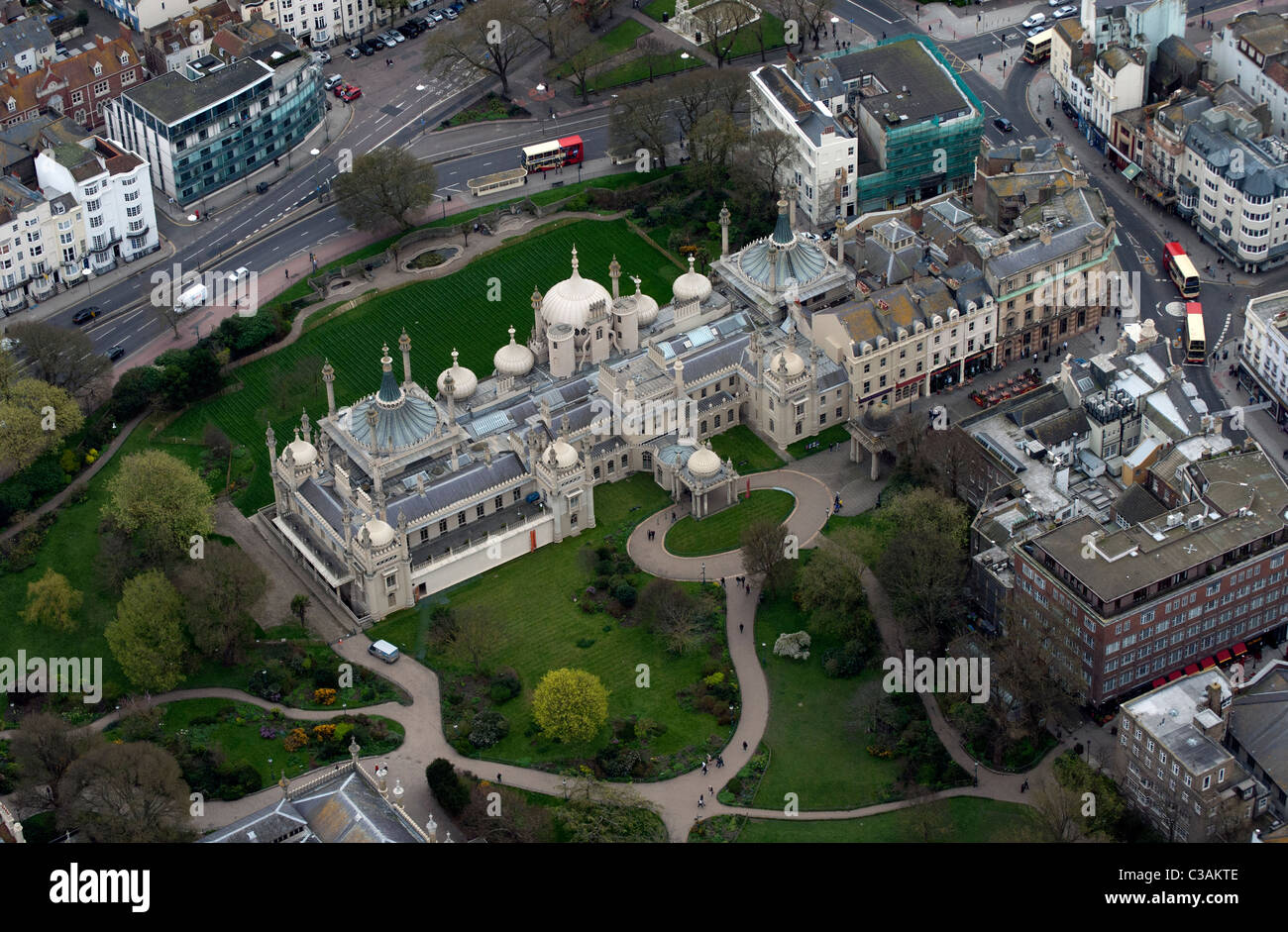 The Royal Pavilion in Brighton Sussex from the air Stock Photo - Alamy