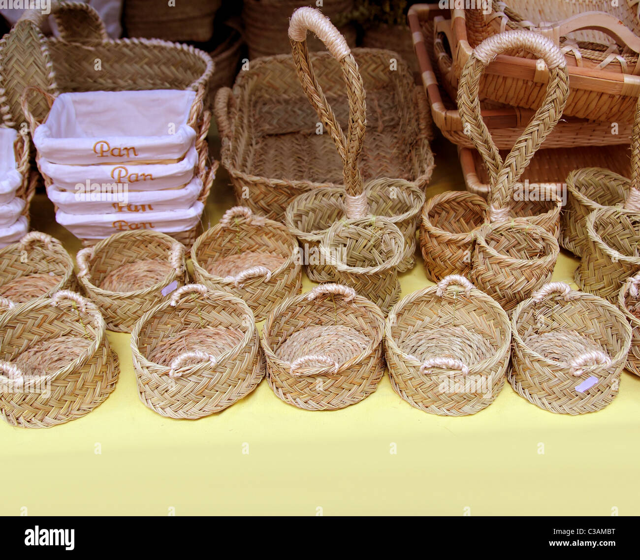 Basketry basketwork Spain traditional enea esparto basket handcrafts ...