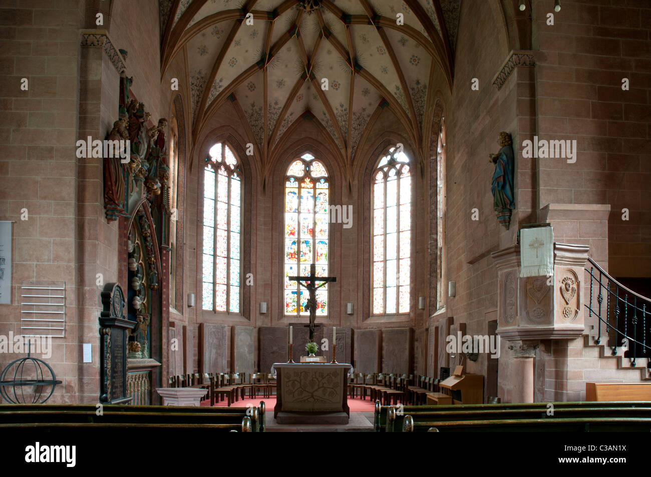 The 15th Century Gothic choir, now the altar room of the Lutheran ...