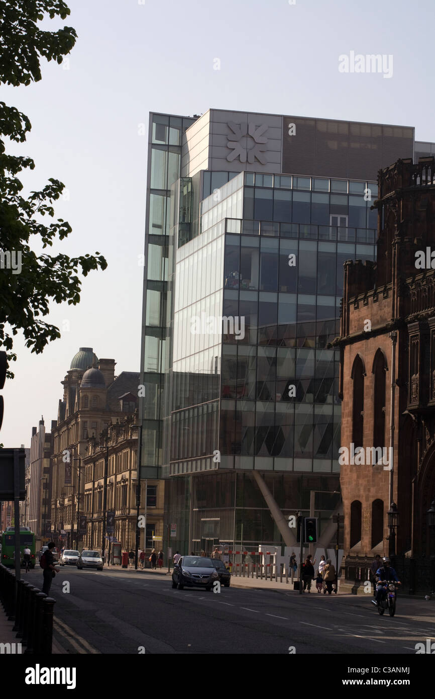 Modern office buildings Deansgate near Spinningfields Manchester ...