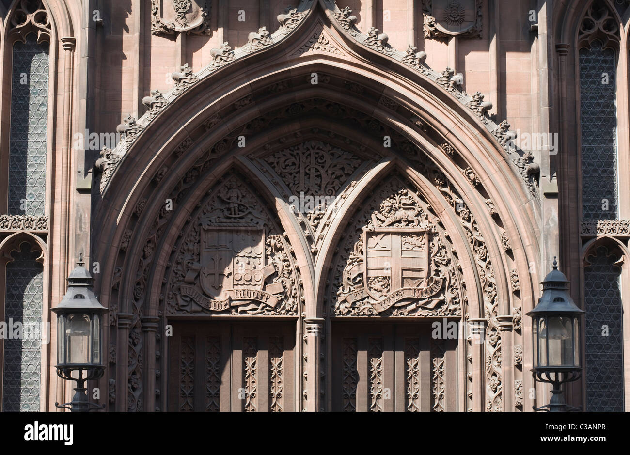 Entrance detail John Rylands University Library Deansgate Manchester ...