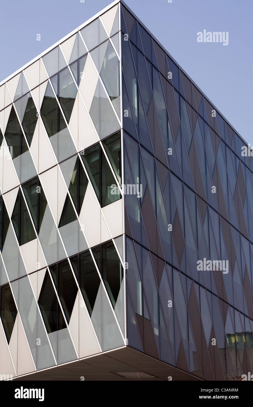 Modern office buildings Deansgate near Spinningfields Manchester ...