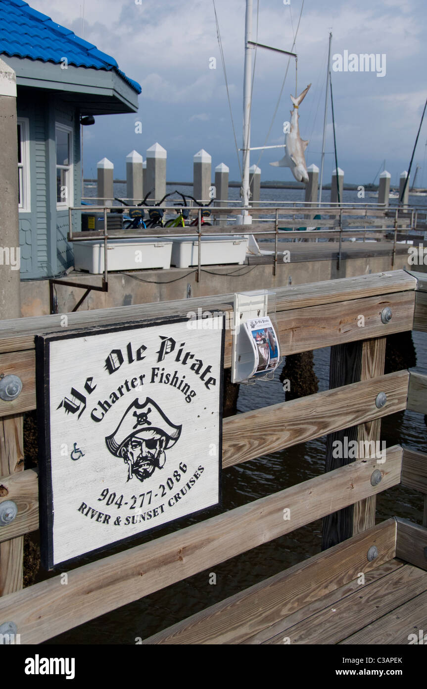 Florida, Amelia Island, Fernandina. Waterfront port area of Fernandina ...