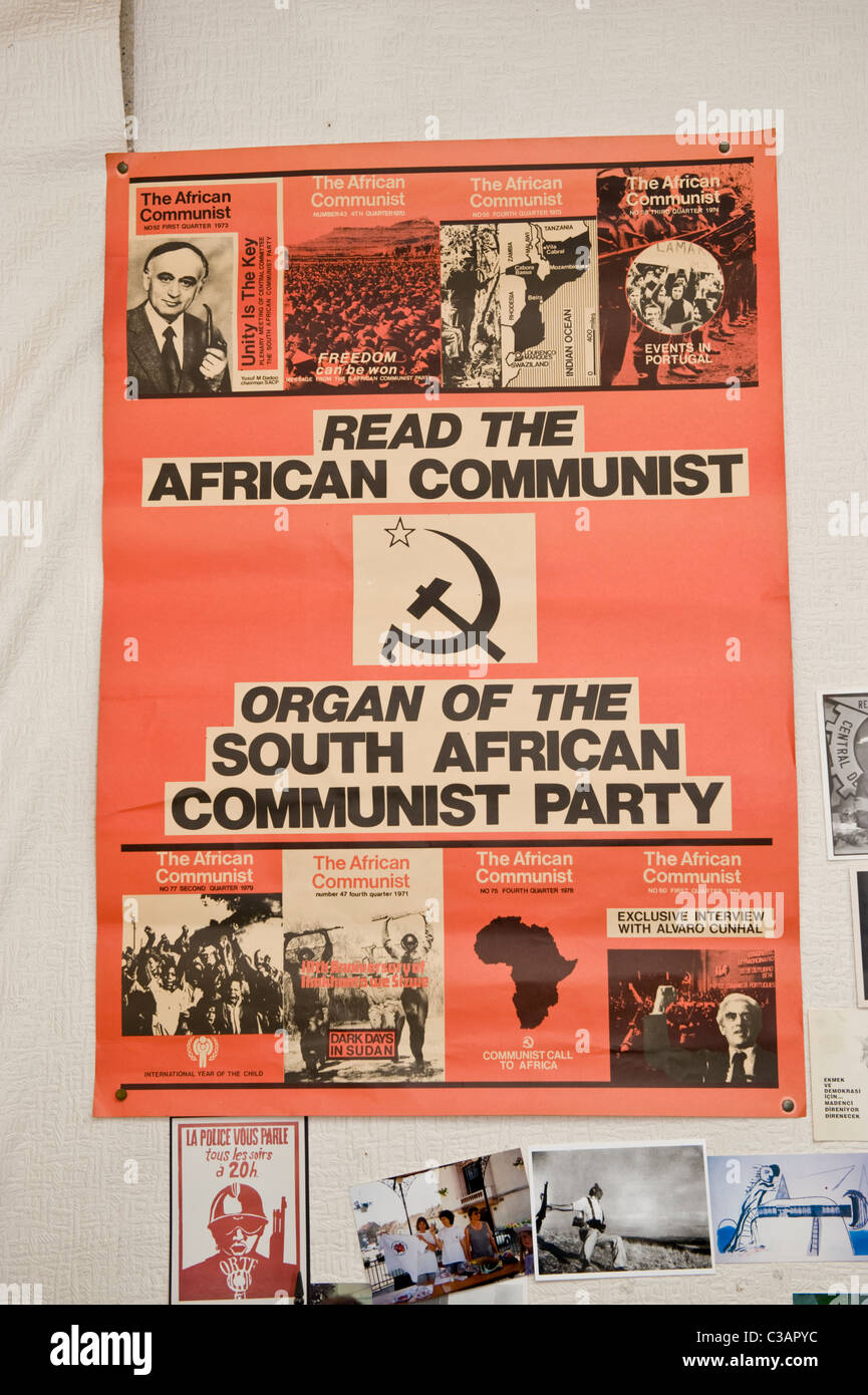 Poster of the South African Communist Party on wall of socialist ...