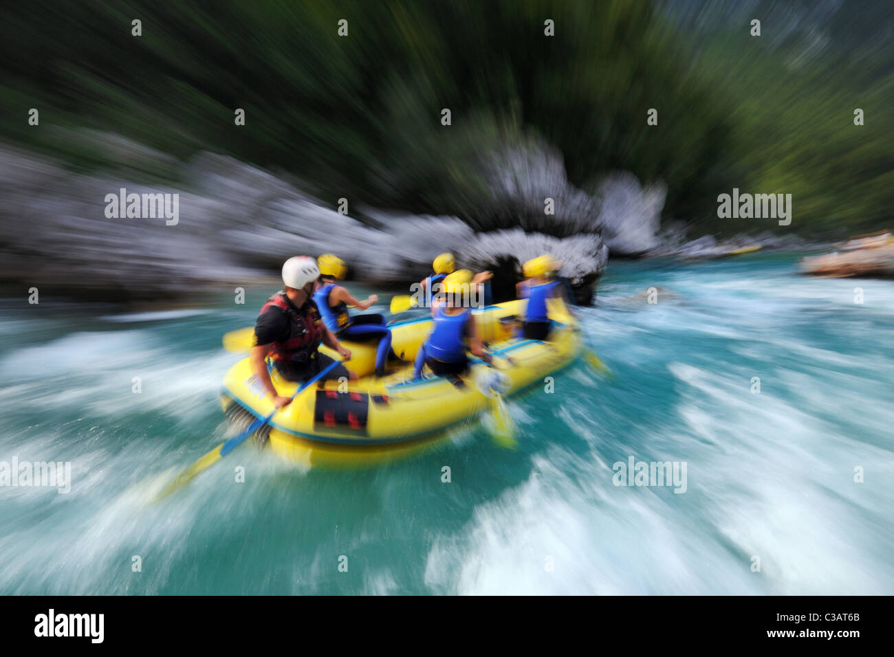 Whitewater rafting in Slovenia Stock Photo - Alamy