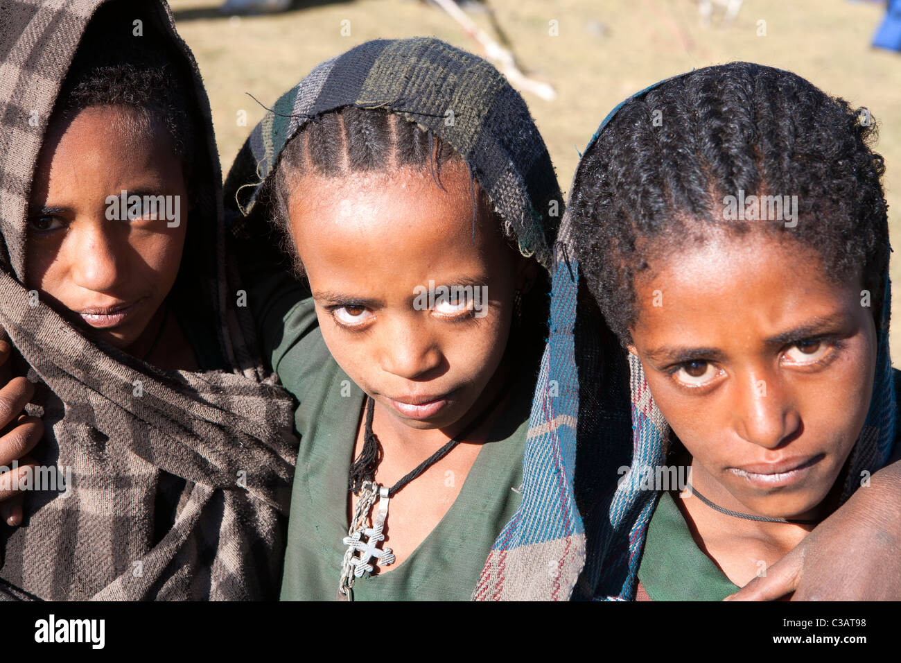 Young Ethiopian girls in the Simien Mountains Stock Photo - Alamy