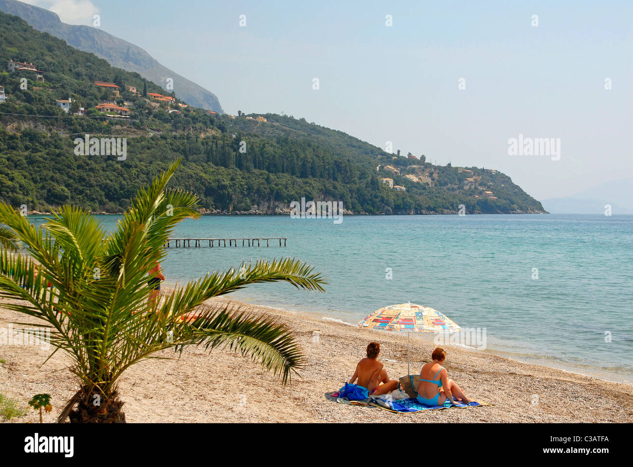 Beach at Ipsos Corfu Stock Photo - Alamy