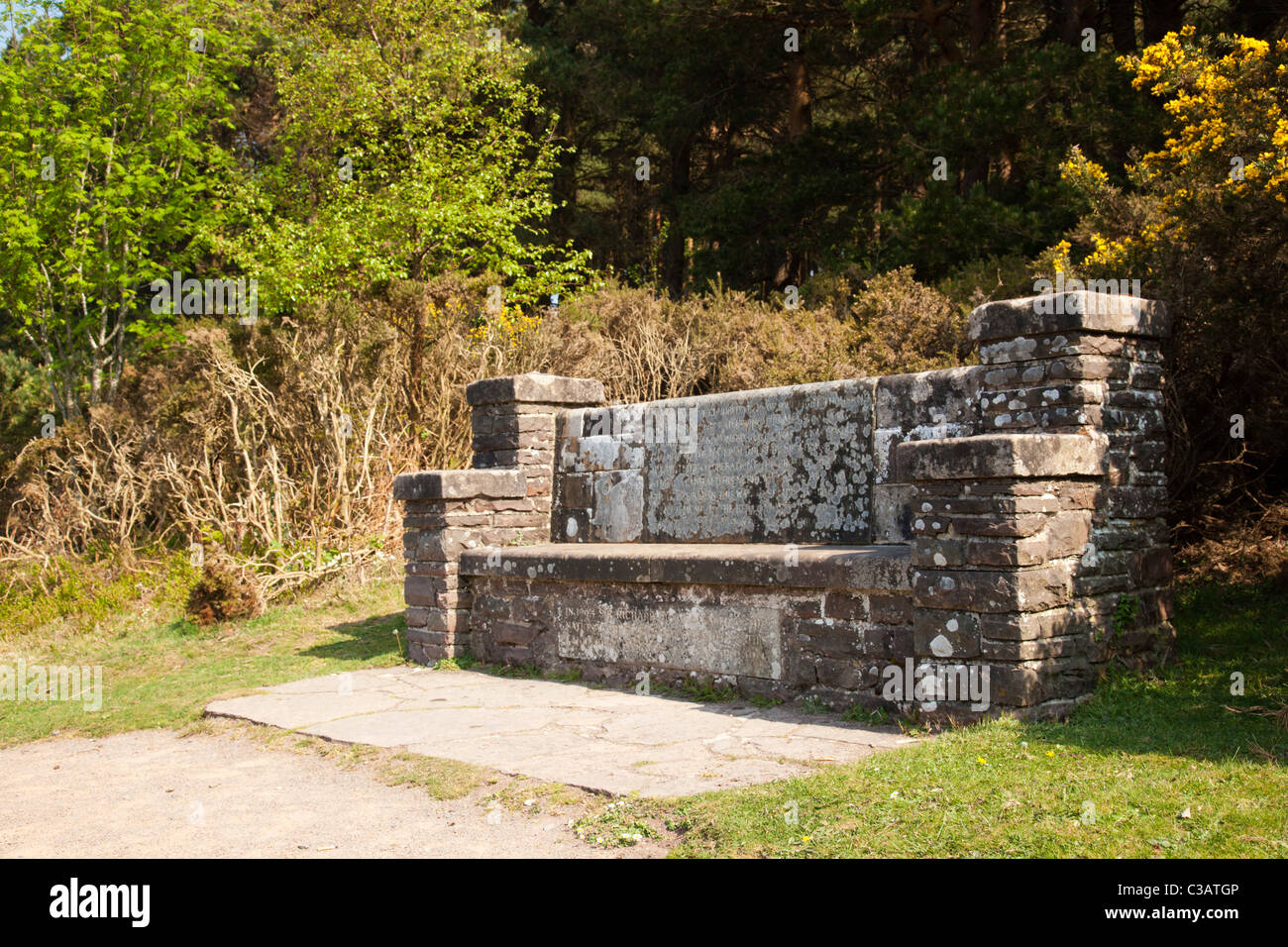 Stone Bench at Webbers Post on Exmoor West Somerset. The Stone Bench ...