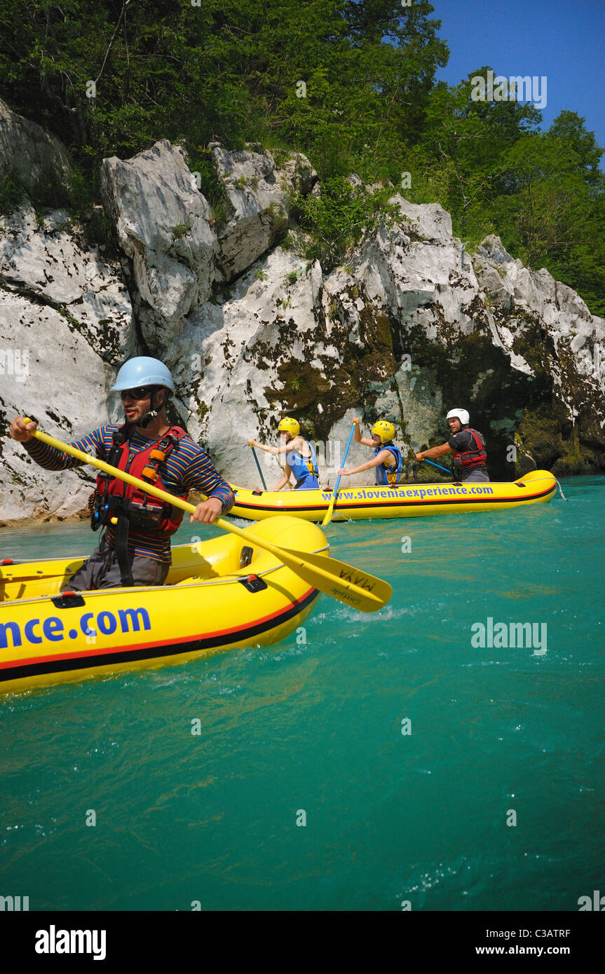 Rafting on Soca river in Slovenia Stock Photo - Alamy