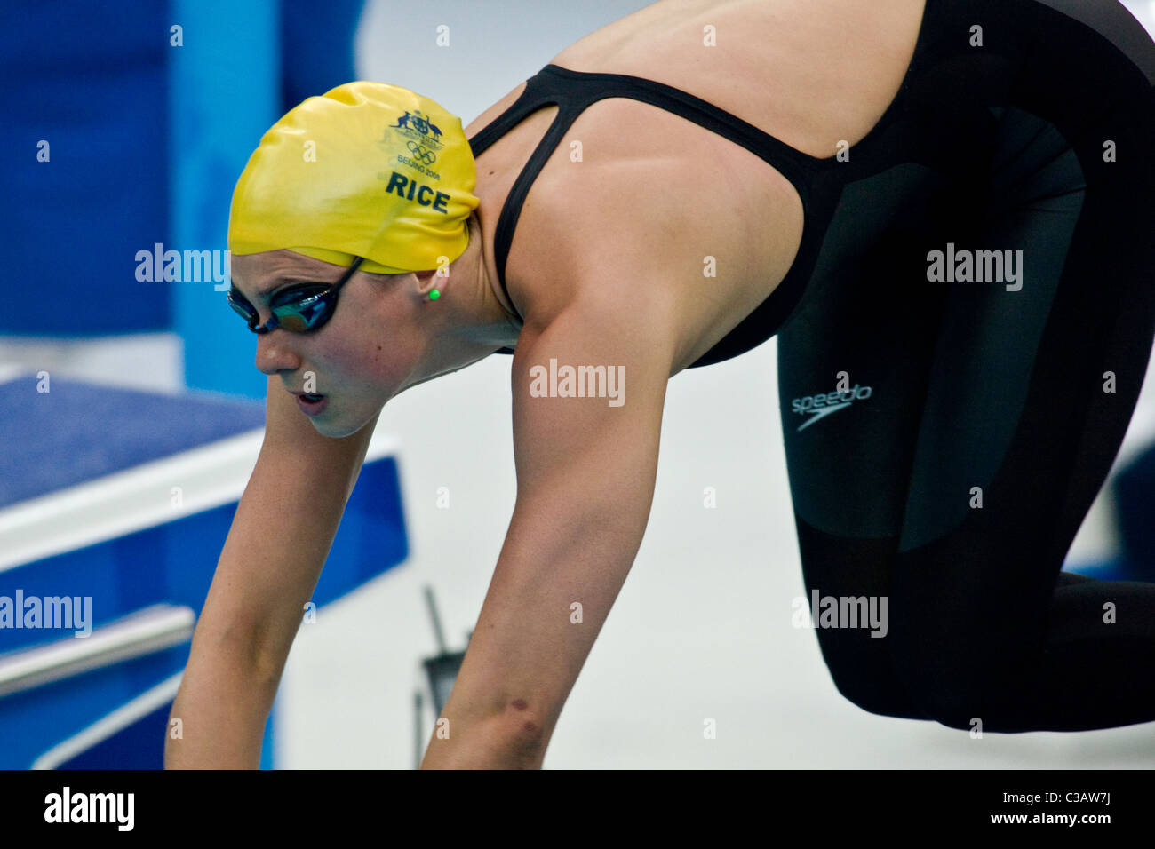Stephanie Rice (AUS) at the start of the 200m IM in the swimming ...