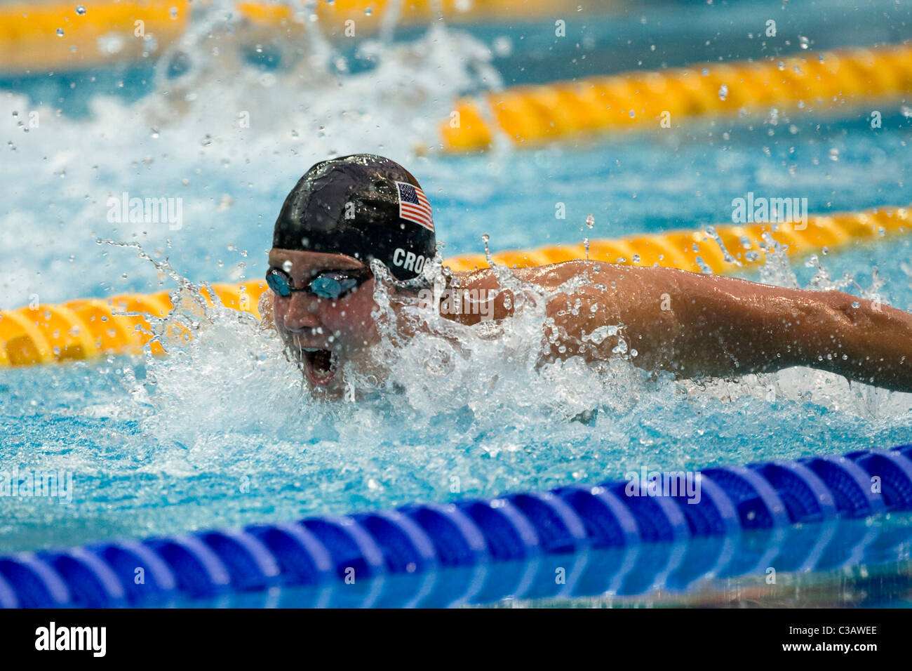 Ian Crocker (USA) swimming in the 100m butterfly final at the 2008 ...