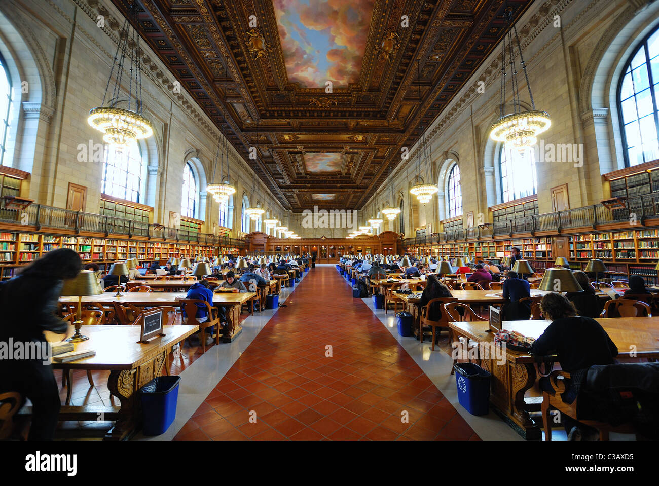 New York Public Library interior view in Midtown Manhattan, New York ...