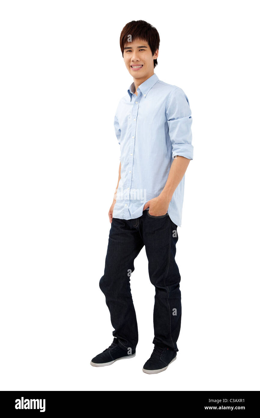 Young college student standing Cut Out Stock Images & Pictures - Alamy