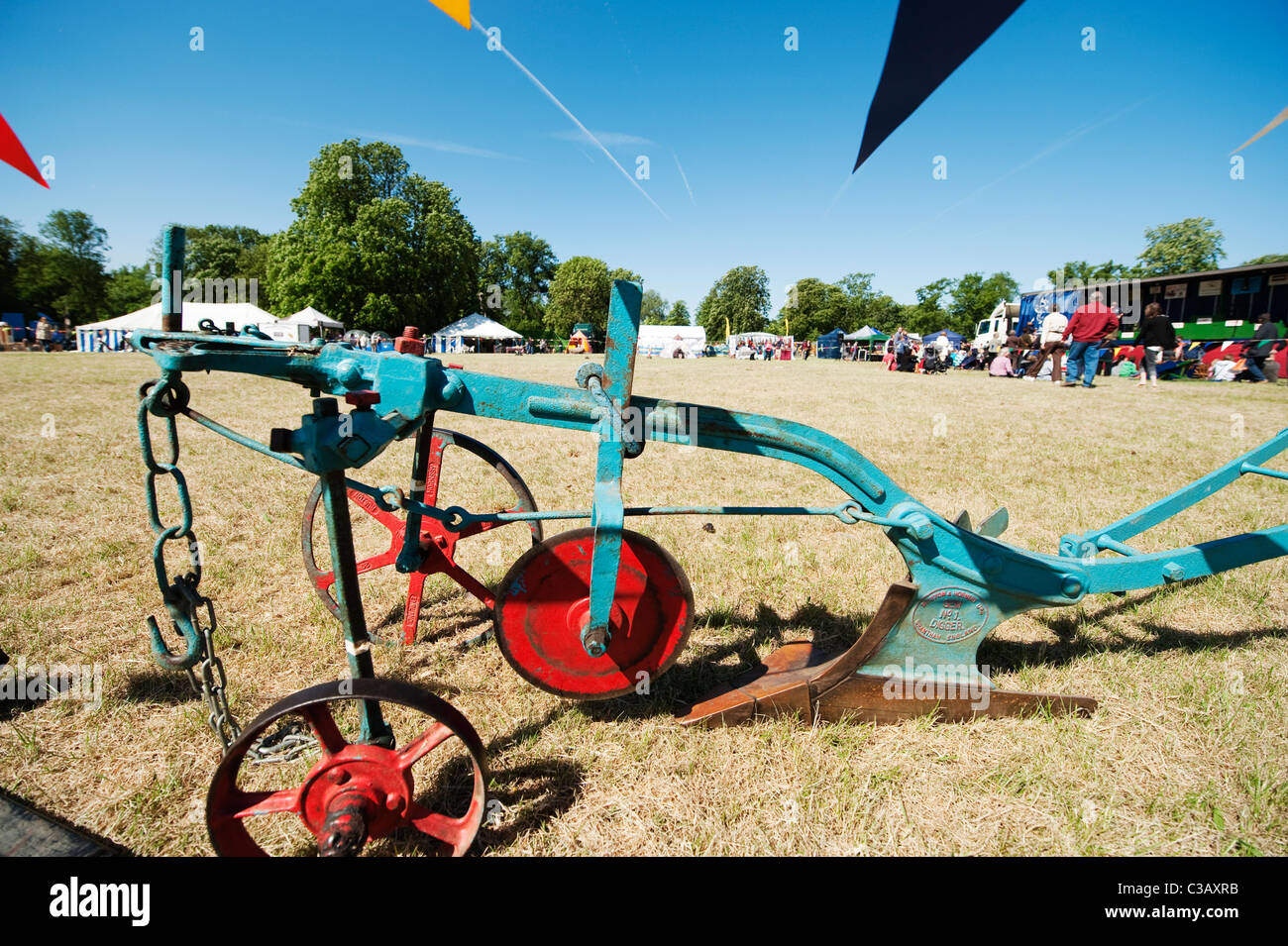 Old farming plough at the Morden Hall Craft and Country Show in ...