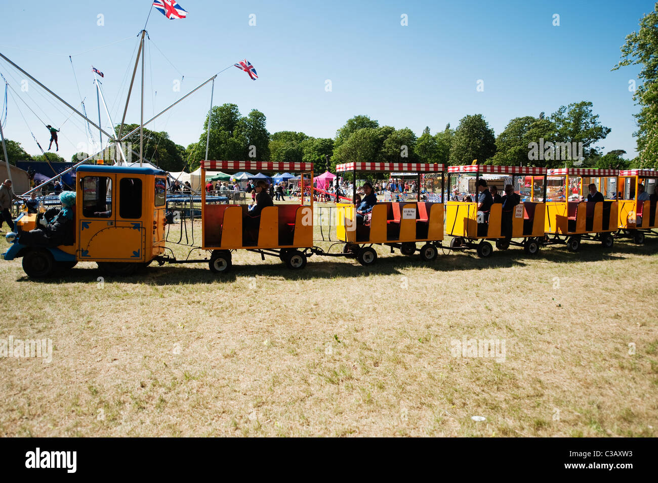 Fairground amusements and family train ride at the Morden Hall Craft ...