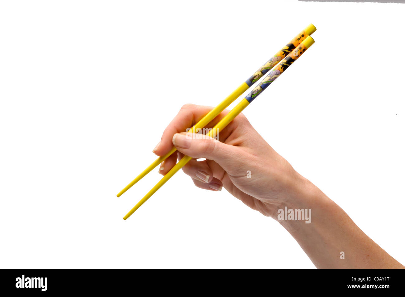 woman's hand holding chop sticks Stock Photo - Alamy