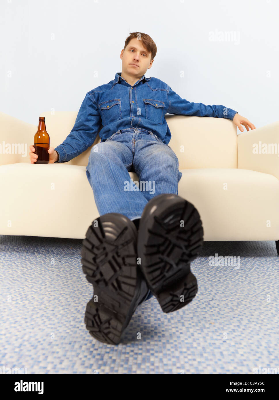 Man sprawled on floor hi-res stock photography and images - Alamy