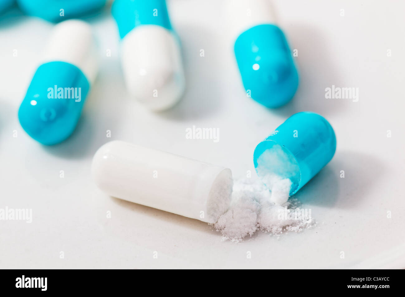 Open Pill Capsule Among Assortment Stock Photo - Alamy