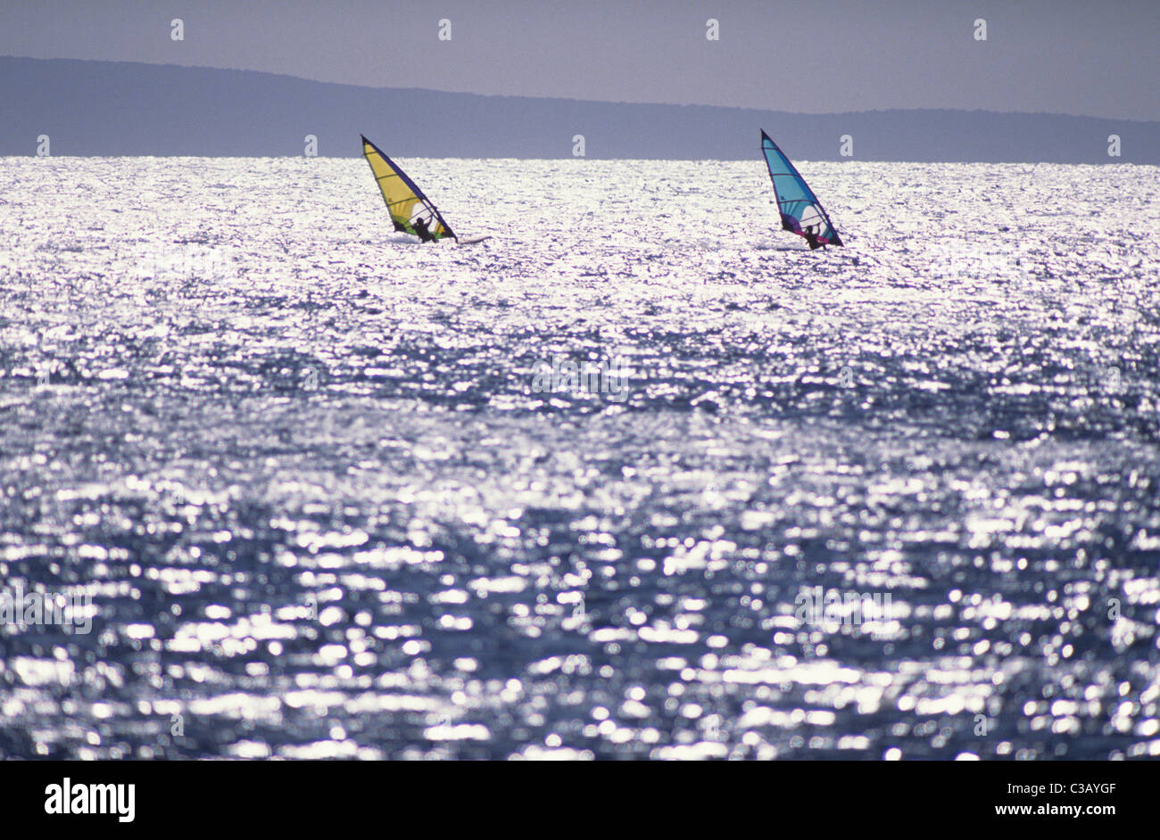 Hawaii, Maui, The Valley Island, wind surfers at Makena Stock Photo - Alamy