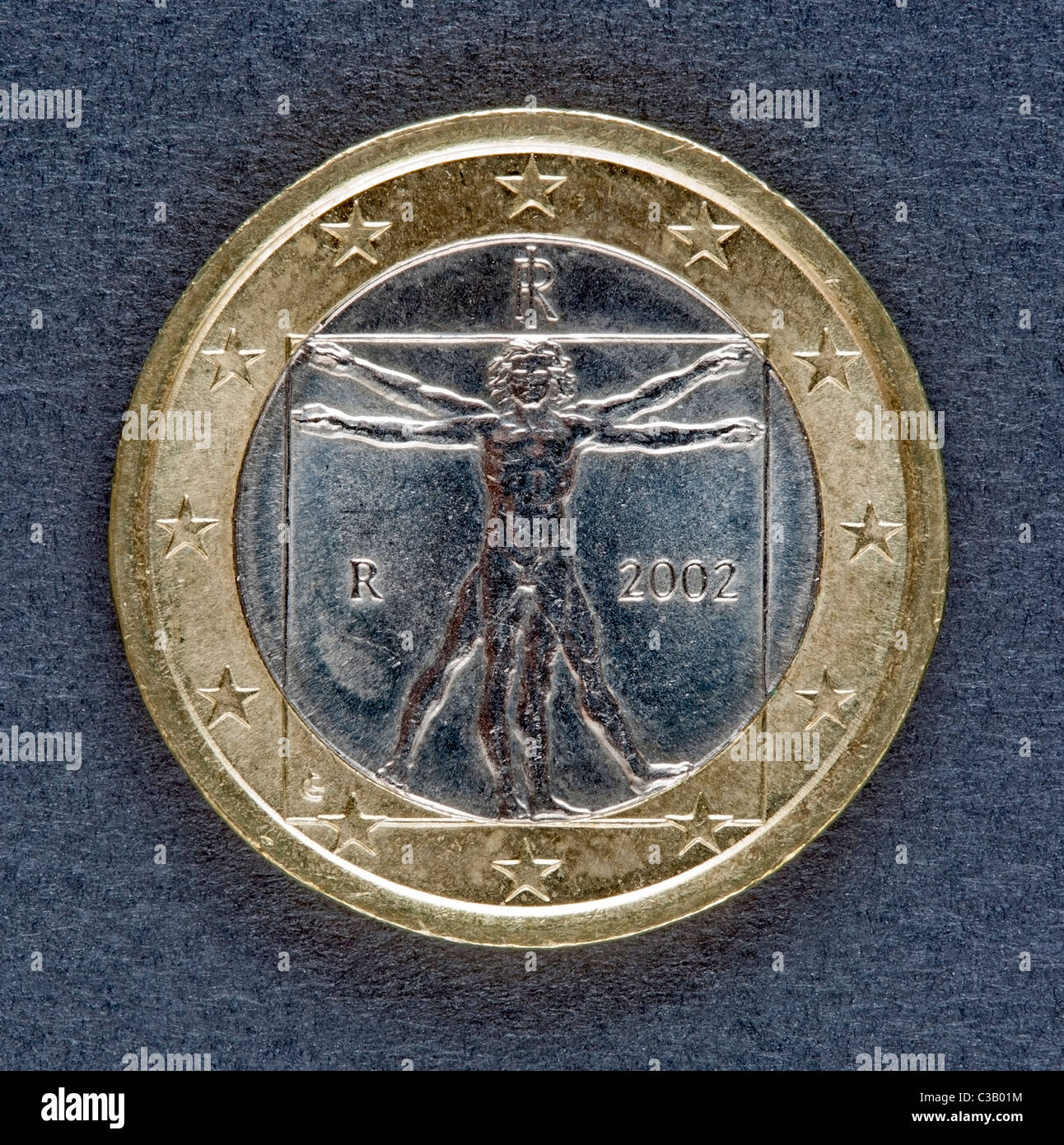Italian one euro coin Stock Photo - Alamy