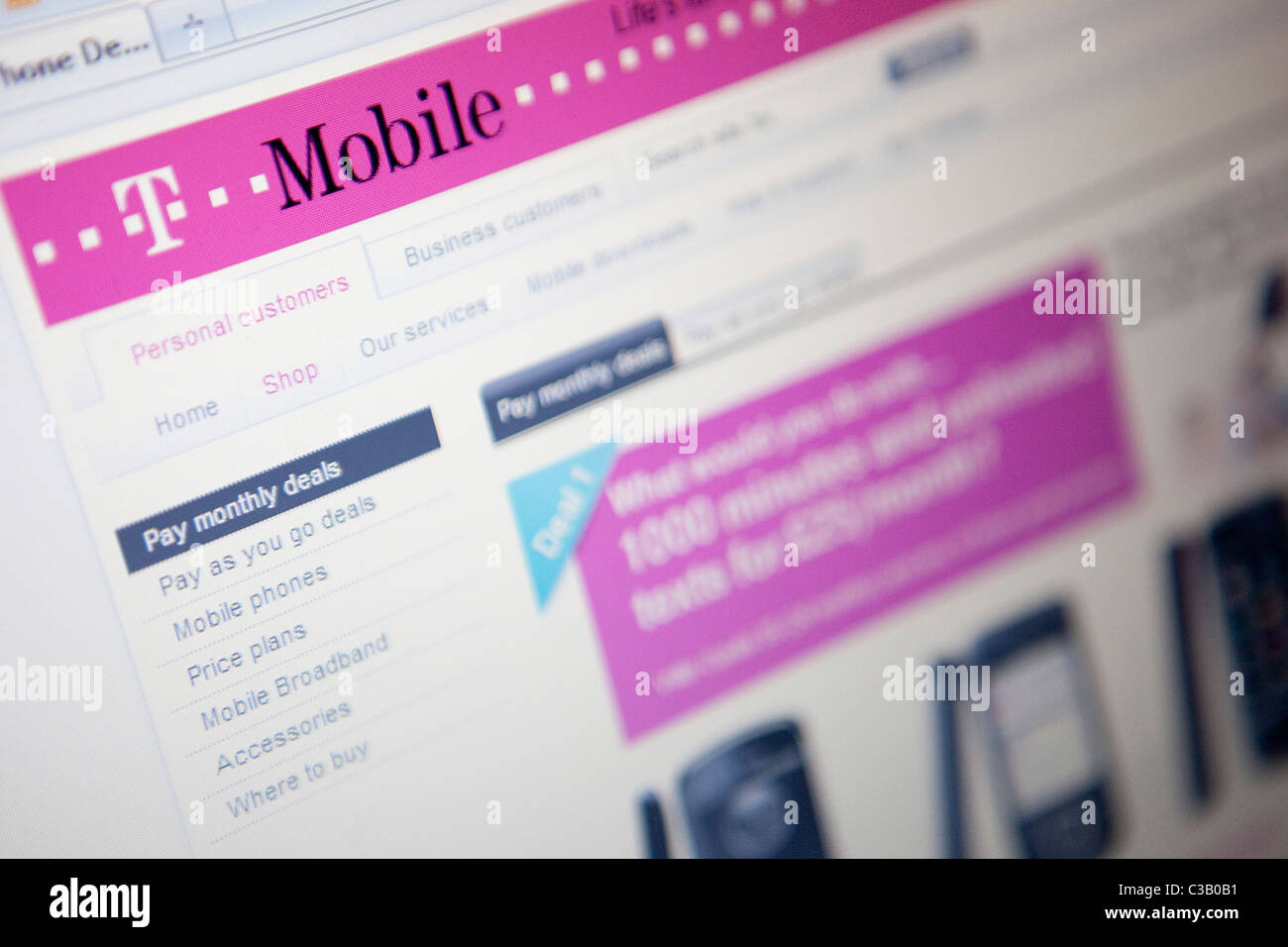 The T-Mobile website Stock Photo - Alamy