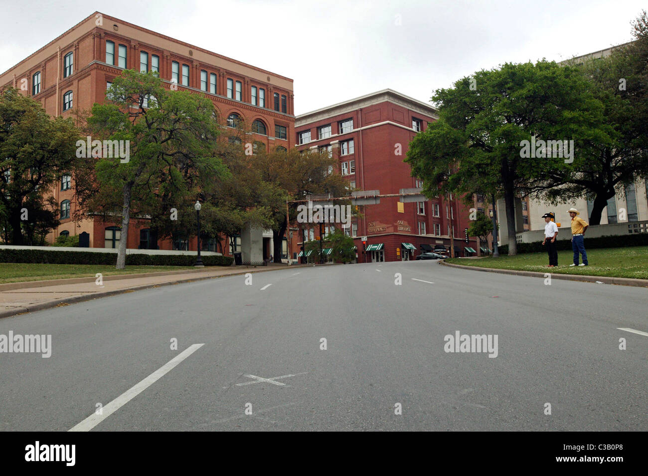 The former school book depository and road where John F. Kennedy was ...