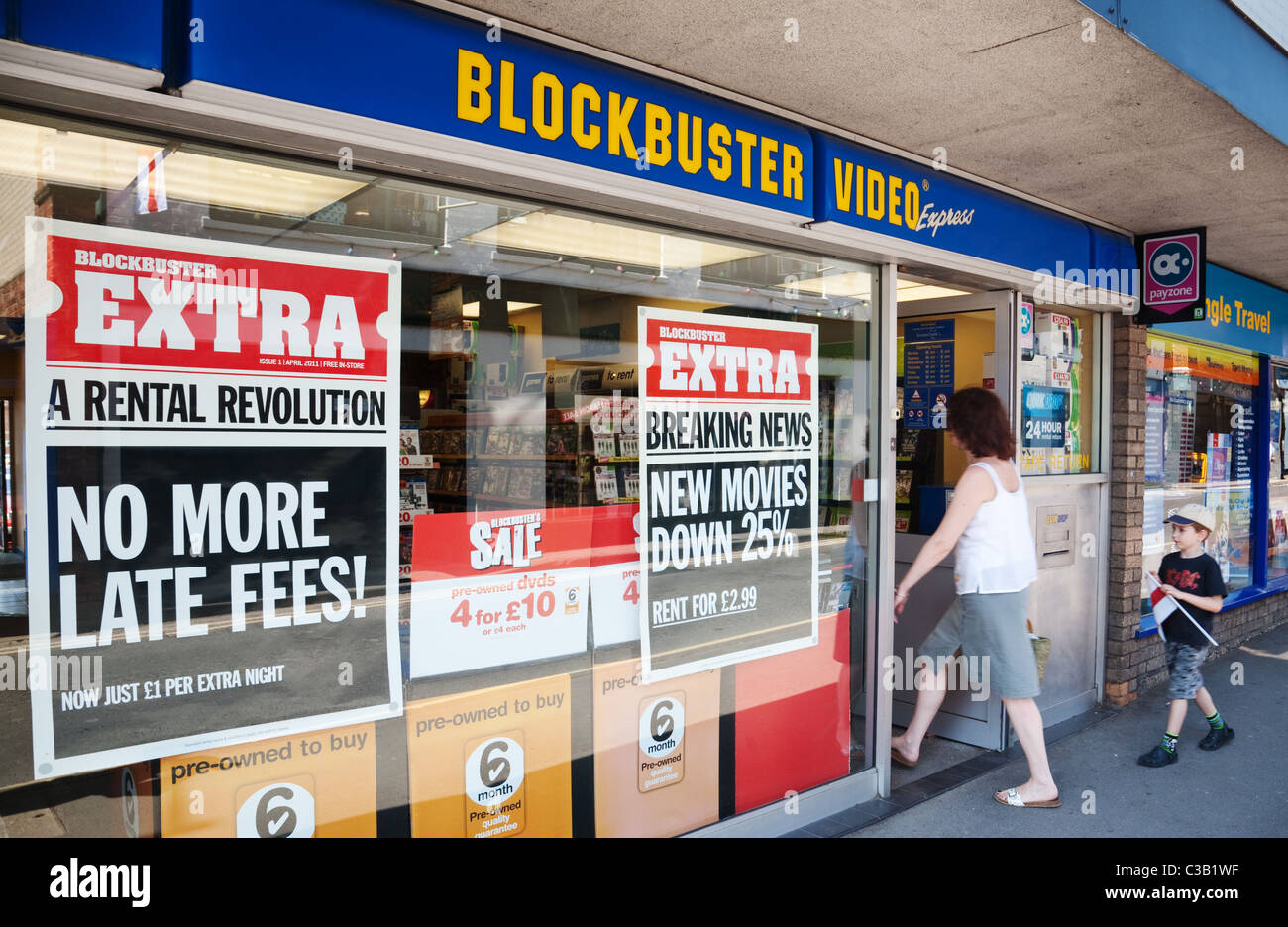 A mother and son entering their local Blockbuster Video store ...