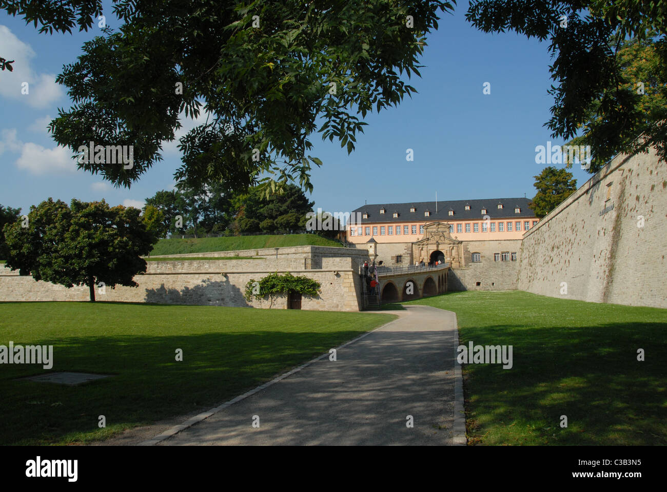 The huge defense complex Petersberg citadel in Erfurt, capital of ...