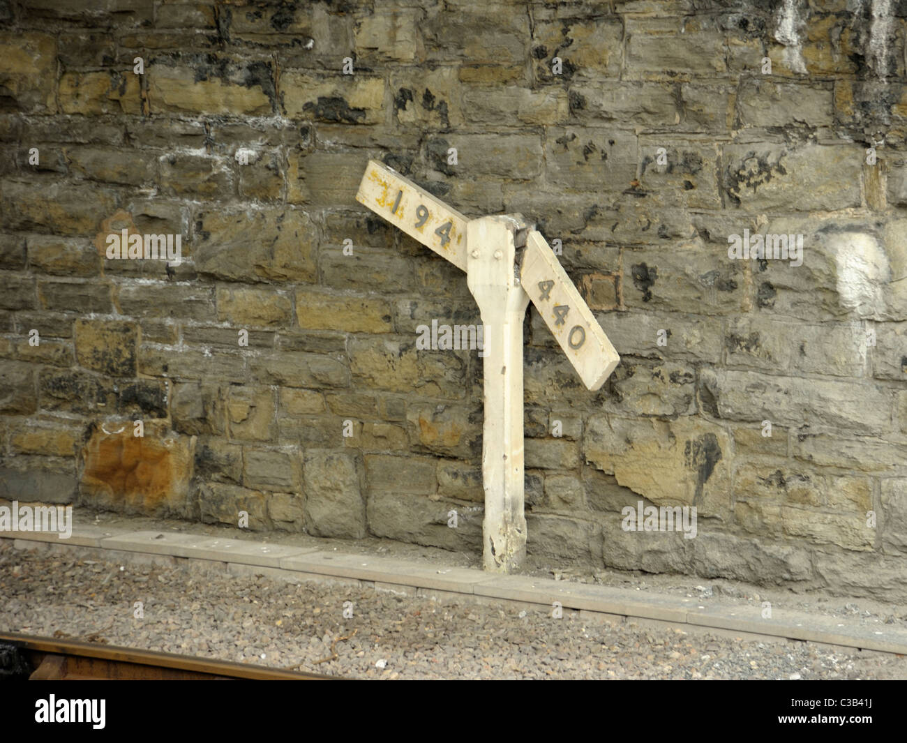 Railway Gradient Post Stock Photo - Alamy