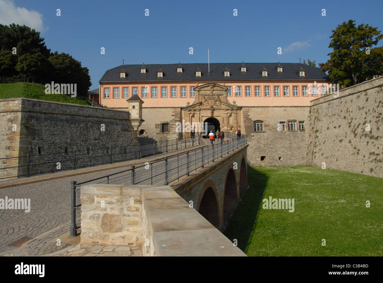 The huge defense complex Petersberg citadel in Erfurt, capital of ...