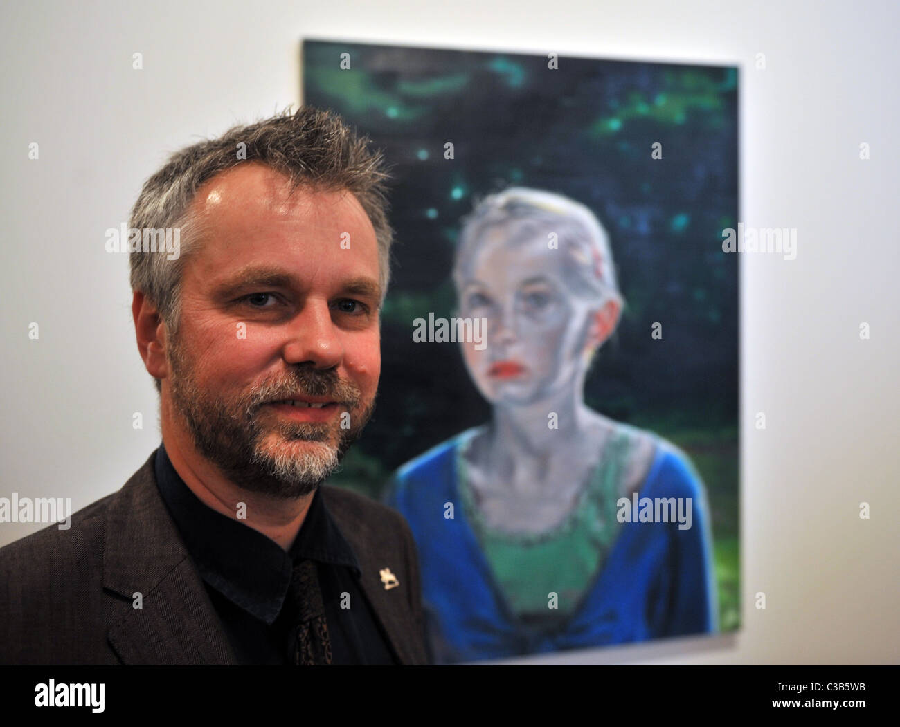 Winner Peter Morkman with his work 'Changeling 2' BP Portrait Prize ...