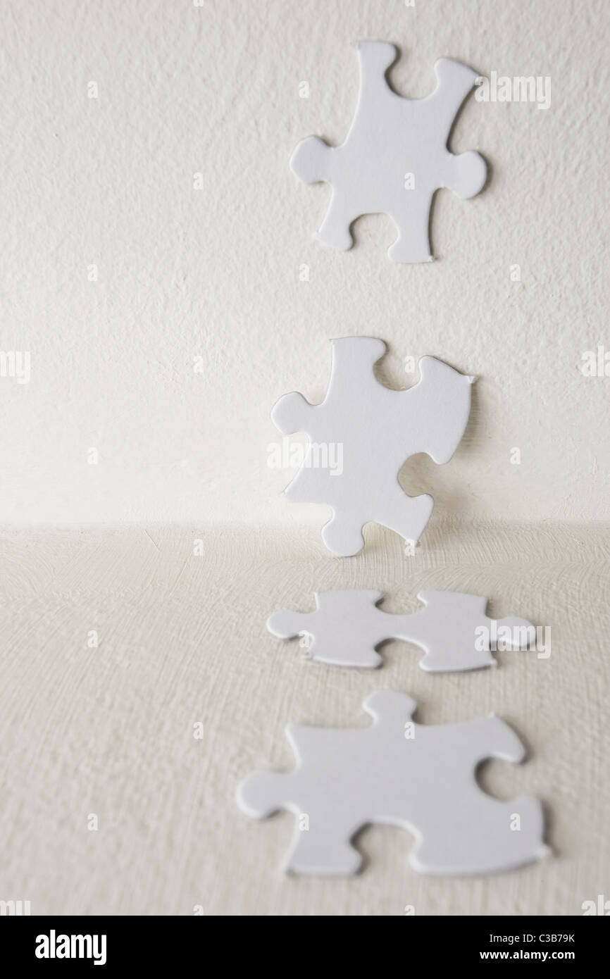 Series of conceptual shots with blank jigsaw puzzles Stock Photo - Alamy