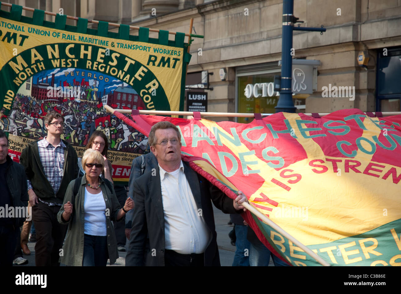 May day Rally, Manchester city centre 2011 Stock Photo - Alamy