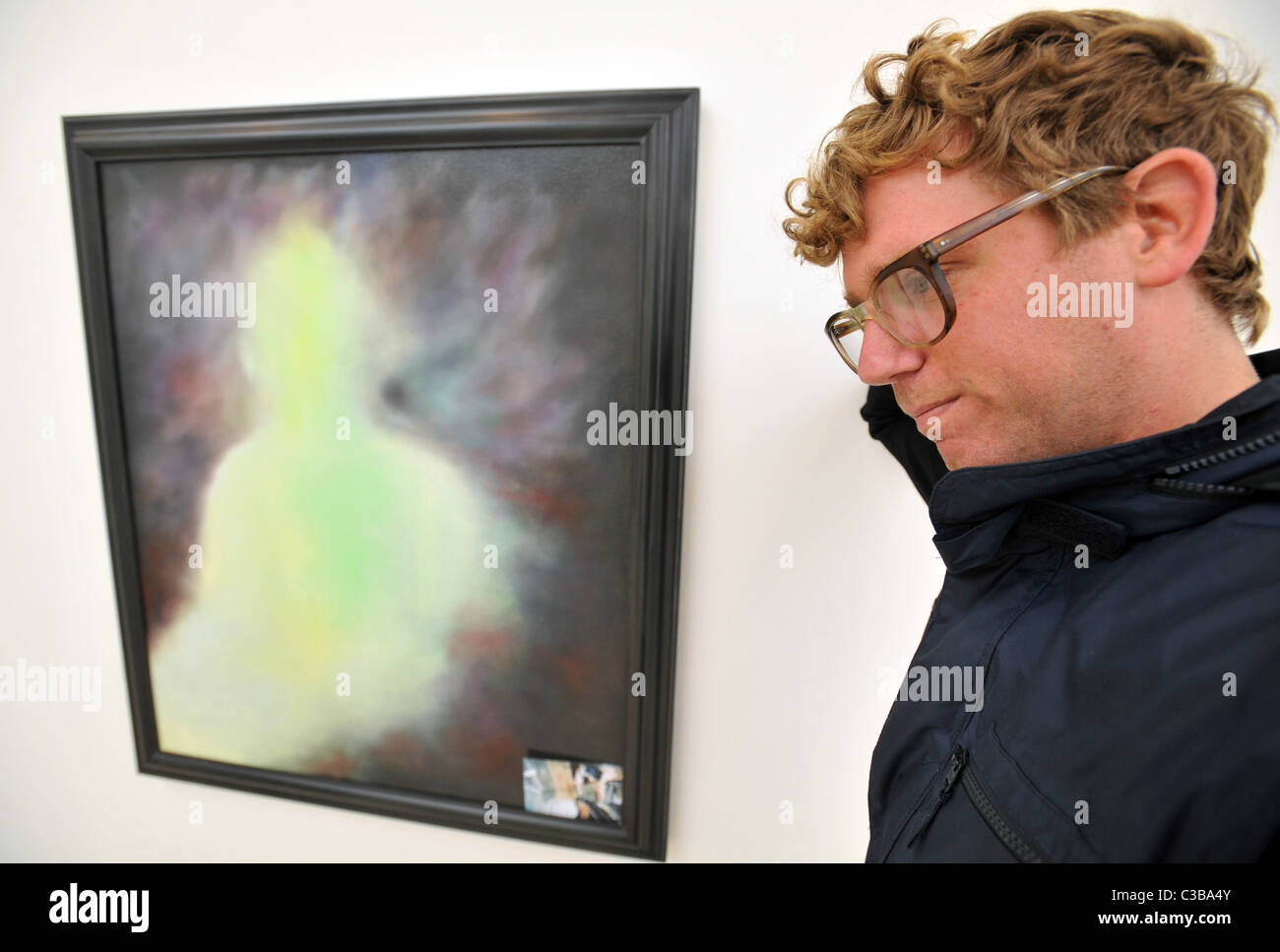 Stephen G. Rhodes with his painting Abstract America: New Painting And ...